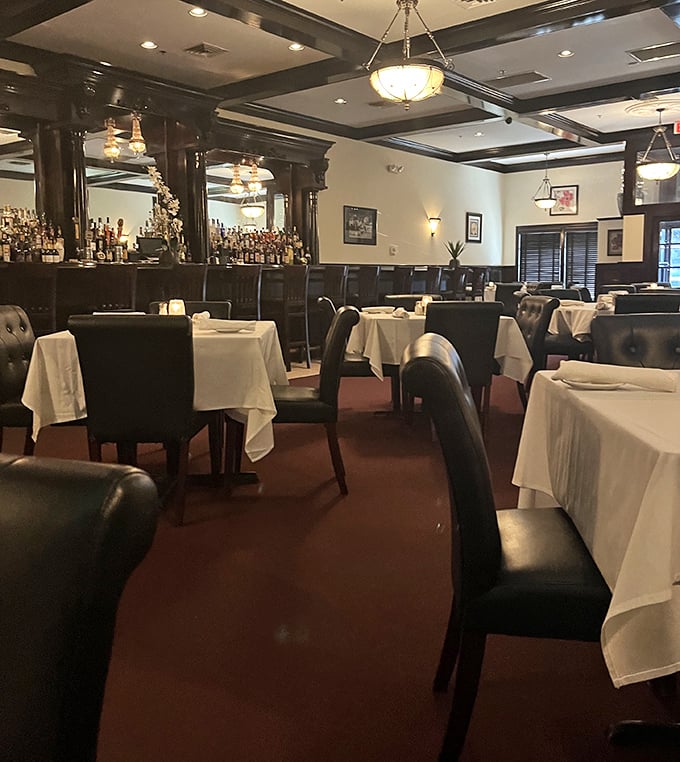 The elegant bar area &ndash; where bottles stand at attention like soldiers, ready to be deployed in the noble cause of crafting the perfect cocktail.
