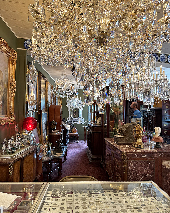 Chandeliers so magnificent they make you consider raising your ceilings at home just to accommodate their spectacular crystal-dripping grandeur.