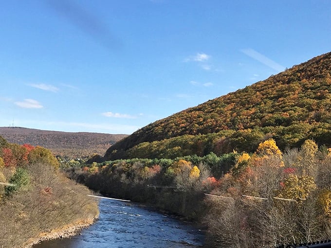 Autumn's golden touch transforms the Lehigh Valley into a postcard-worthy scene, where every turn on the trail feels like walking through a painting.