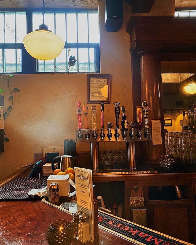The bar where liquid alchemy happens daily. Those taps aren't just dispensing beer&mdash;they're pouring liquid stories from Wisconsin's finest brewers.
