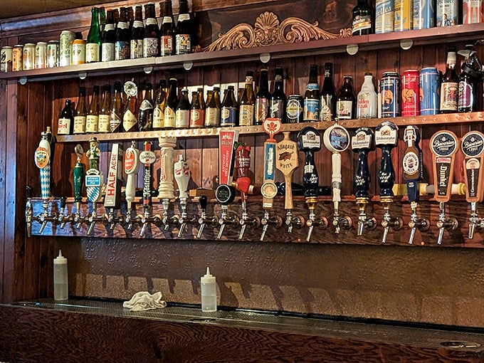 Not just a bar but a shrine to brewing artistry. Those taps aren't just dispensing beer—they're pouring liquid happiness.