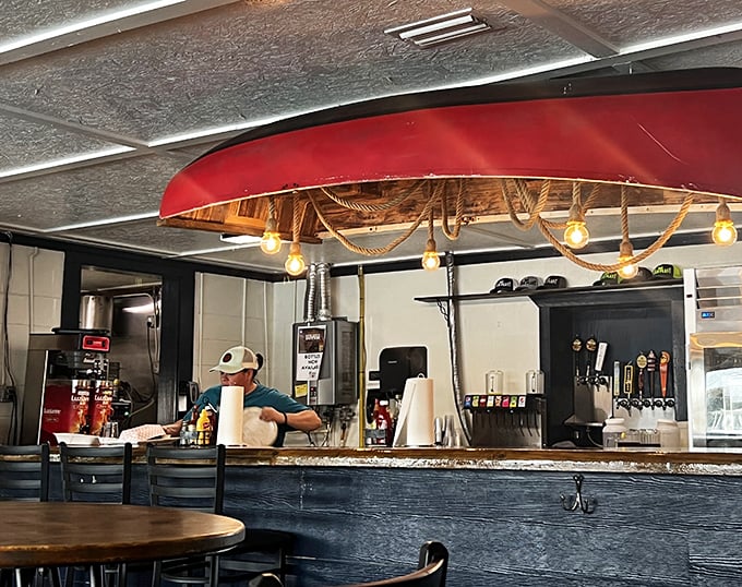 The bar area isn't trying to be trendy &ndash; it's aiming for something better: a place where your drink arrives quickly and cold.