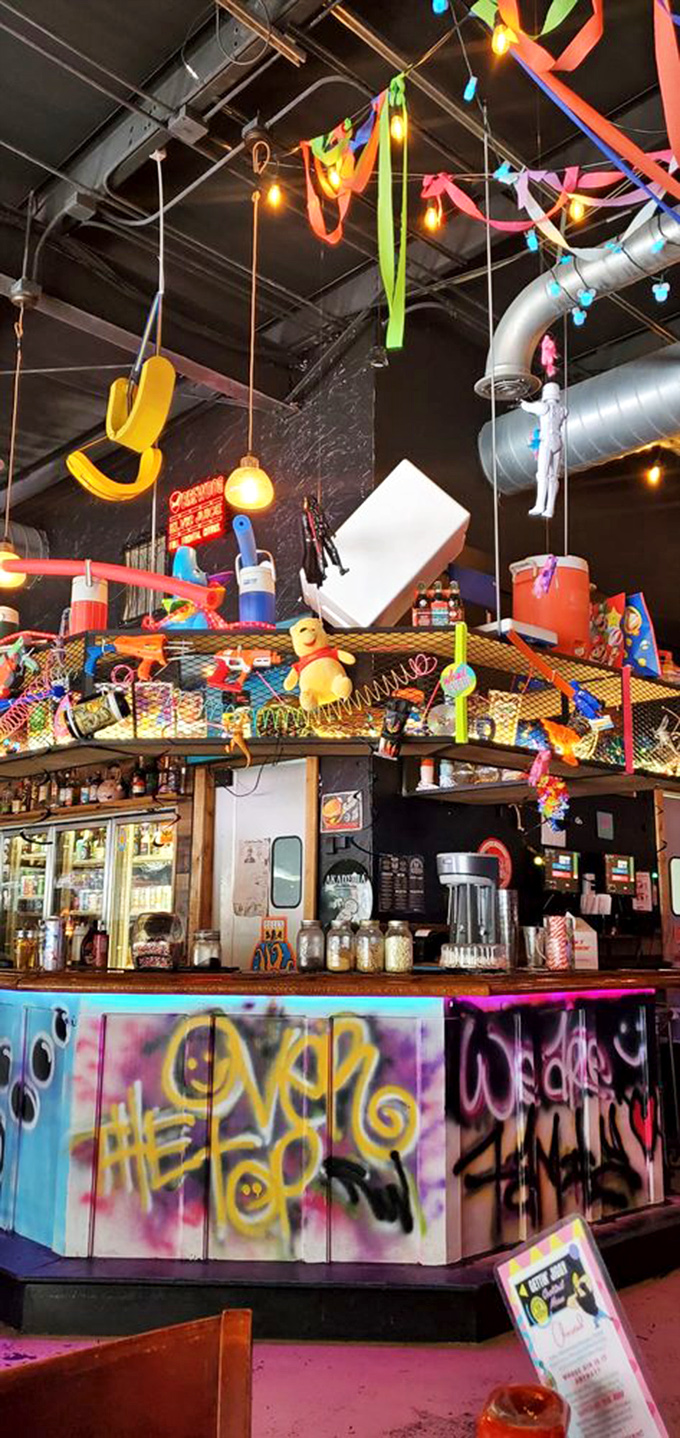 Where toys meet joy&mdash;this whimsical bar decor proves that growing up doesn't mean giving up your sense of playful wonder.