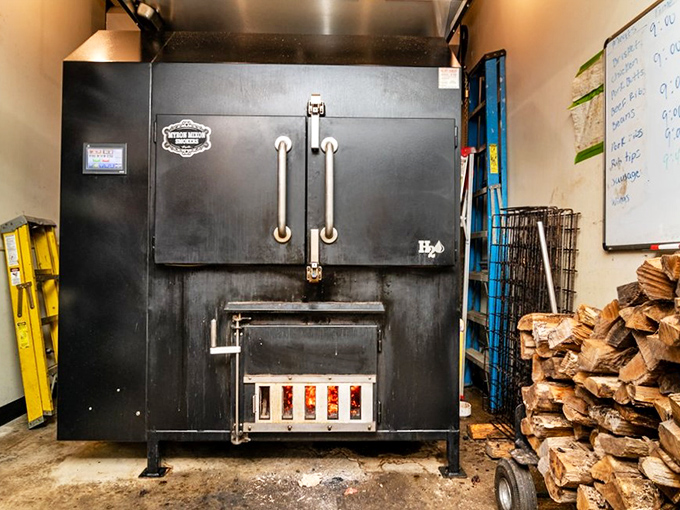 The beast behind the feast &ndash; this imposing smoker transforms humble cuts into heavenly barbecue through patience, expertise, and a whole lot of hardwood.