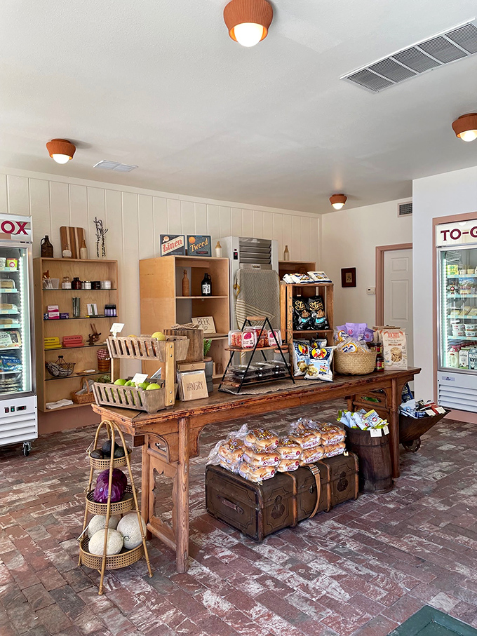 This charming market brings "farm-to-cabin" to life with rustic displays that make even packaged bread look artisanal.