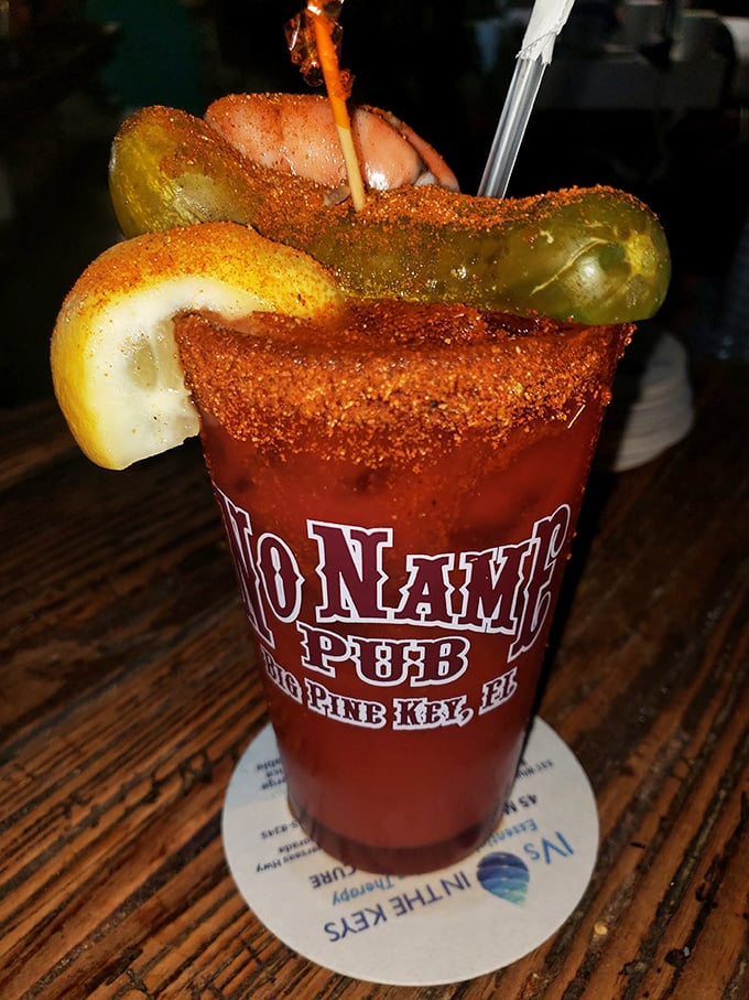 This isn't just a Bloody Mary&mdash;it's a spicy work of art in a glass, garnished with enough vegetables to count as a side salad.