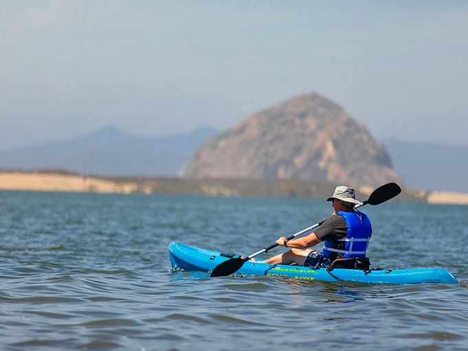 Paddling these calm waters with Morro Rock looming nearby feels like exploring your own private lagoon.
