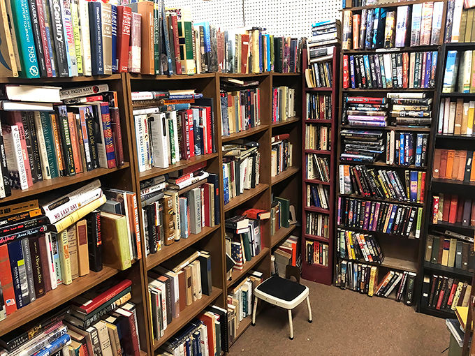 Bibliophiles beware: you might lose hours in these stacks of vintage volumes where forgotten classics and quirky titles compete for space in your home library.