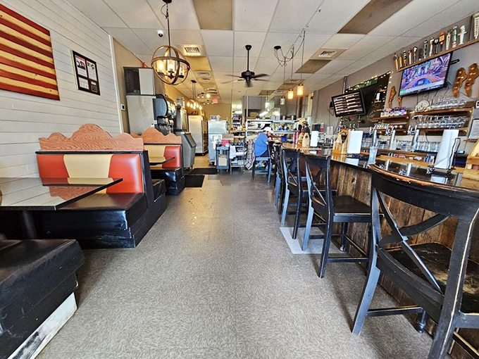 Bar seating offers front-row tickets to the barbecue show, where fellow diners' expressions tell you everything you need to know.