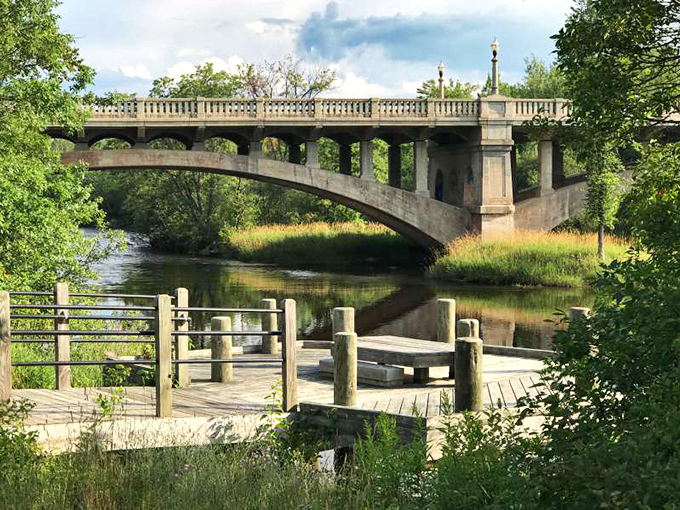 This isn't just a bridge over troubled water&mdash;it's a picturesque connection between Crystal Falls' past and present, standing solid through decades of change.