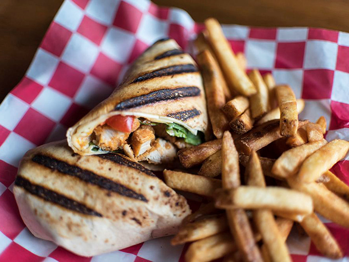 A wrap that proves Buffalo chicken isn't just for wings anymore, with a perfect ratio of crisp, spice, and cool that keeps your taste buds guessing.