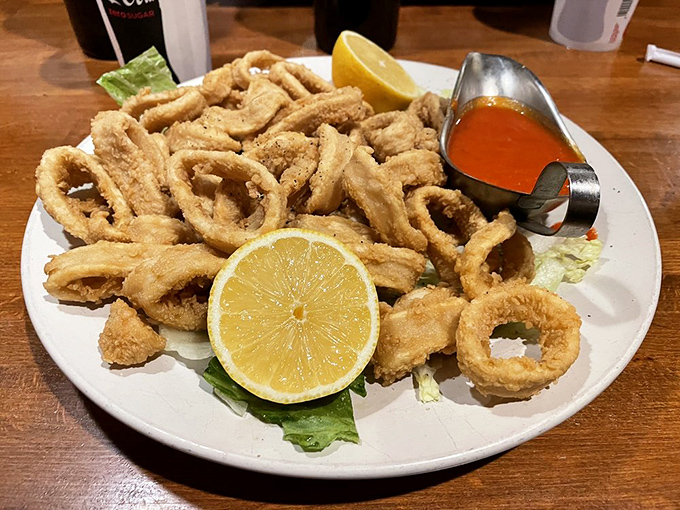 Calamari so perfectly fried it should give TED talks on crispiness. The accompanying sauce adds that perfect acidic counterpoint to the delicate seafood.