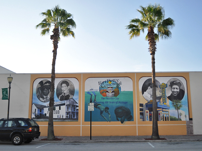 Local history comes alive through vibrant murals, telling stories of Fort Pierce's heritage without requiring a museum voice.