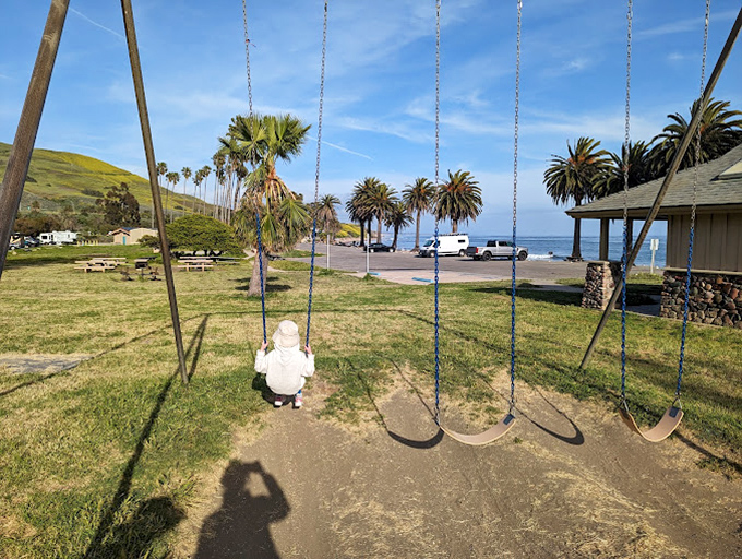 Childhood joy swings into perfect harmony with coastal beauty. These simple pleasures remind us what vacation is truly about.
