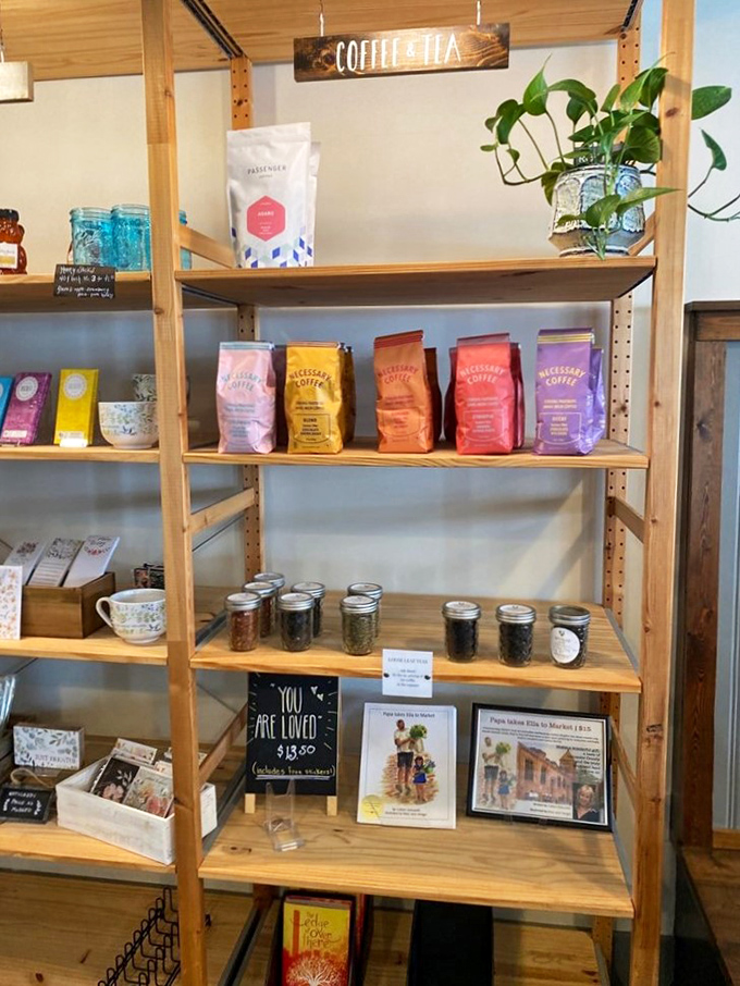 Coffee beans in technicolor bags promise flavor adventures from around the world. This shelf is basically a passport for your taste buds&mdash;no actual travel required.