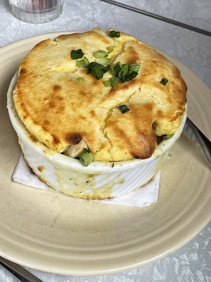 A pot pie that's had a glow-up. This cornbread-topped casserole is what comfort food dreams are made of&mdash;homey yet sophisticated