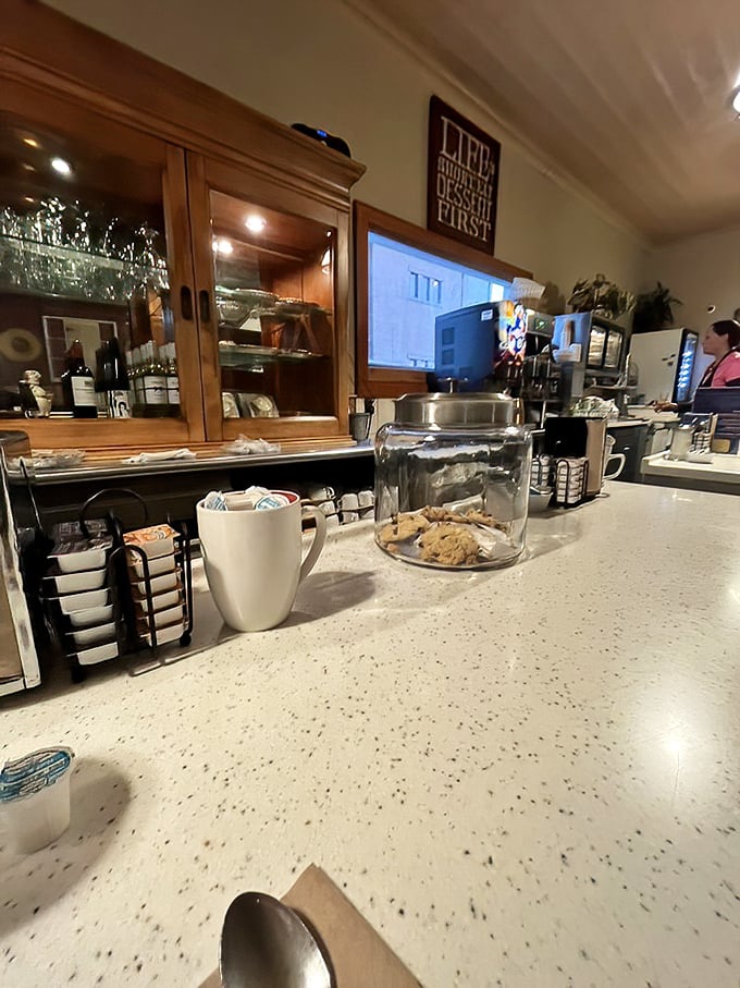 The cookie jar on the counter isn't just decoration&mdash;it's a promise that comfort and sweetness are always within reach.