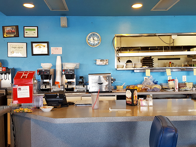 The command center where coffee dreams come true. Notice the well-worn equipment&mdash;these people know their breakfast battlestations.