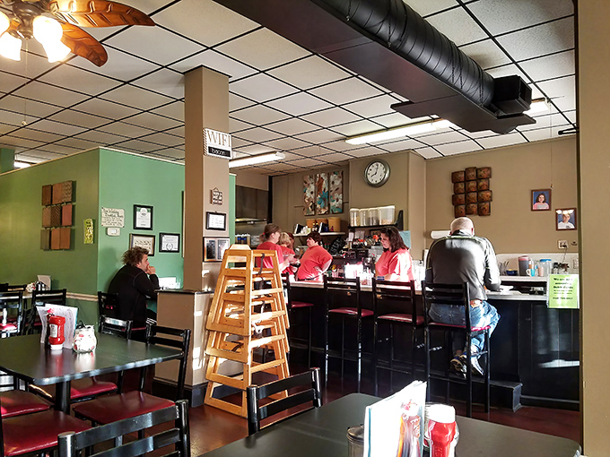 The counter seats&mdash;breakfast's front-row tickets where regulars exchange local gossip and newcomers become part of the morning ritual.