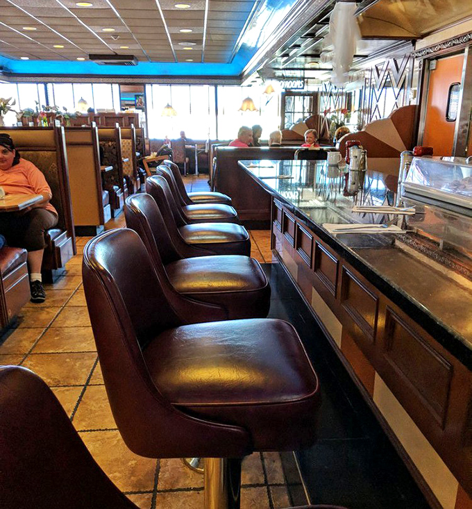 Counter seats&mdash;the front-row tickets to the diner show. Where solo diners become part of the community and regulars exchange news over coffee refills.