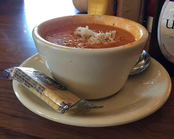 This crab bisque doesn't whisper its seafood flavor&mdash;it announces it with a creamy richness that makes you forget you're in Ohio.