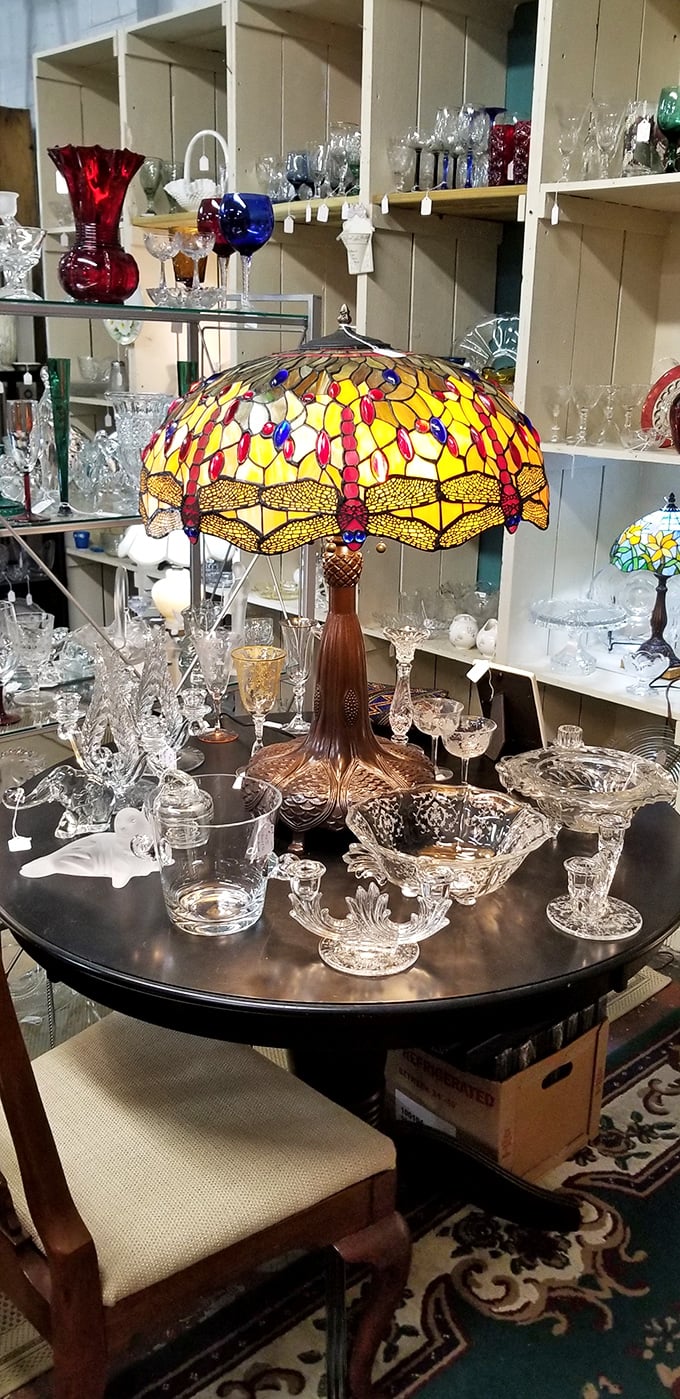 That Tiffany-style dragonfly lamp isn't just lighting up the room; it's illuminating an era when craftsmanship mattered more than mass production.