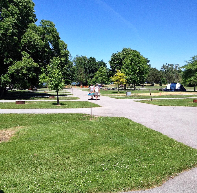 Winding pathways connect campsites like a small temporary community. The kind of place where "taking a walk" becomes the main event of the day.