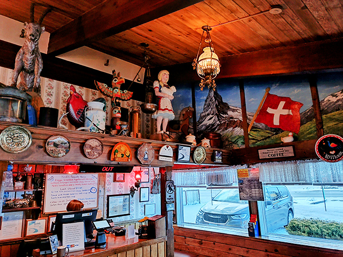 The Swiss-inspired decor isn't just charming&mdash;it's a time machine to a place where Heidi herself might skip in for breakfast.
