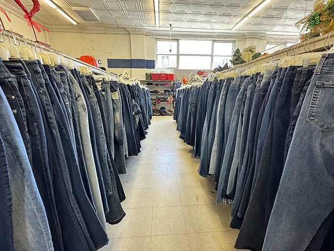 The denim aisle: a blue jean paradise where finding the perfect pair feels like striking gold in a river of affordable fashion.