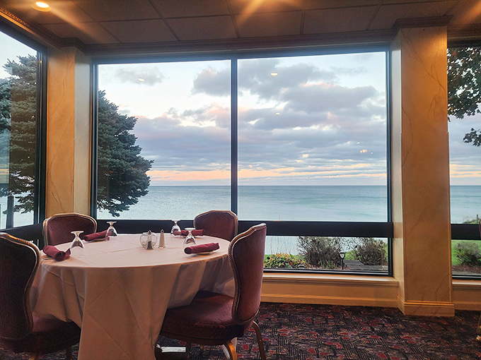 That moment when you realize your dinner comes with a sunset over Lake Michigan. Some views simply can't be priced on a menu.