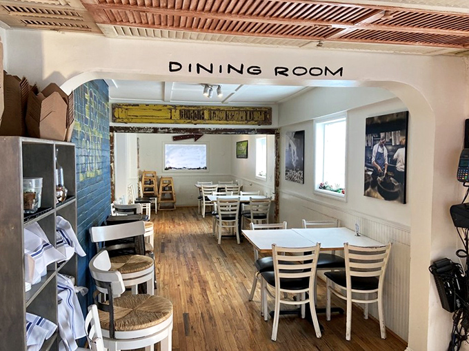 "Dining Room" isn't just a sign&mdash;it's an invitation to linger in a space where breakfast is elevated to the art form it deserves.