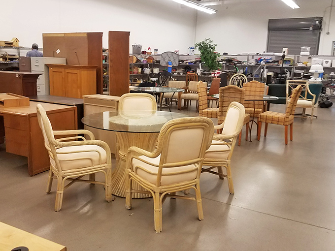 This rattan dining set isn't just furniture&mdash;it's a 1980s tropical vacation waiting to transport your breakfast nook to Miami.