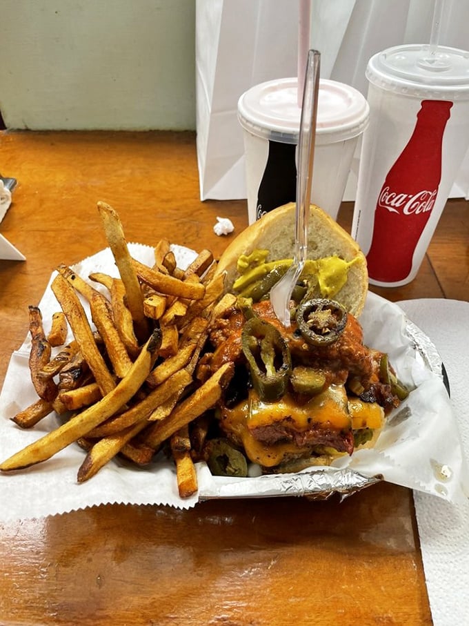 Jalape&ntilde;os standing guard over a fortress of beef and cheese. This spicy creation demands respect and delivers satisfaction in equal measure.