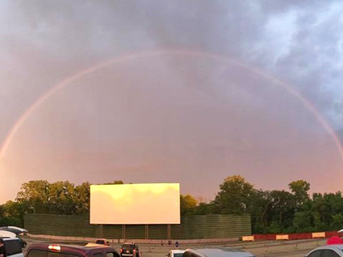 Even Mother Nature puts on a show here - double rainbows make perfect movie companions.