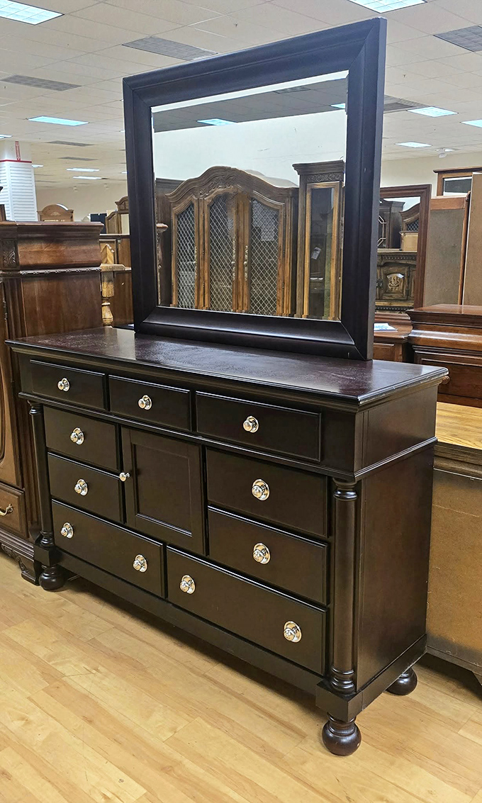 This dresser isn't just furniture – it's a statement piece saying "I have excellent taste and know a bargain when I see one."