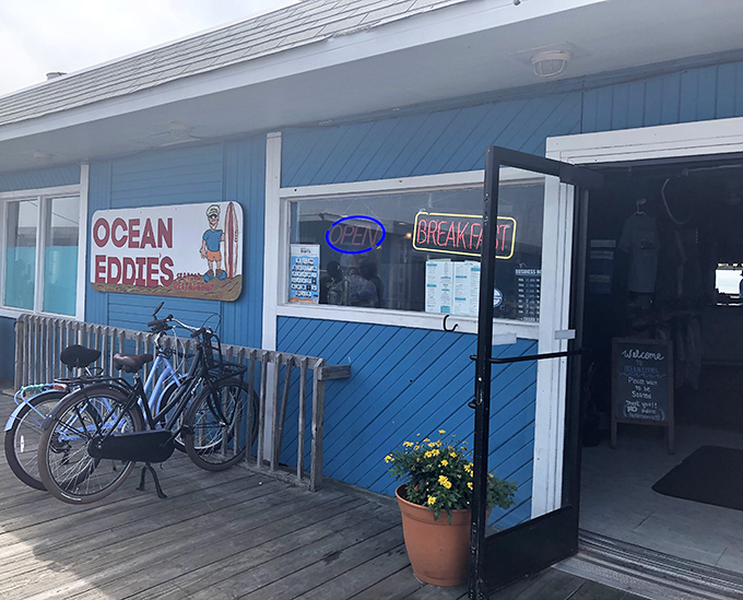 The entrance promises exactly what beach dining should be: casual, welcoming, and just steps away from sand between your toes.