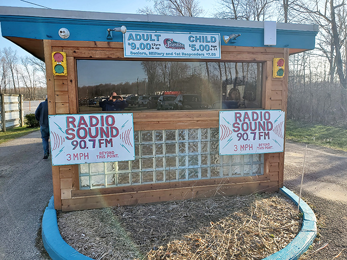 "Radio Sound 90.7FM"&mdash;the modern solution to drive-in audio that saved these theaters from technological extinction.