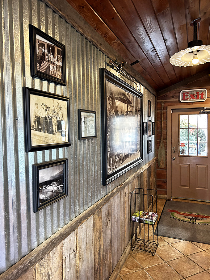 Every great meal eventually finds its exit, but the memories linger. Historic photos remind diners they're part of a continuing tradition.