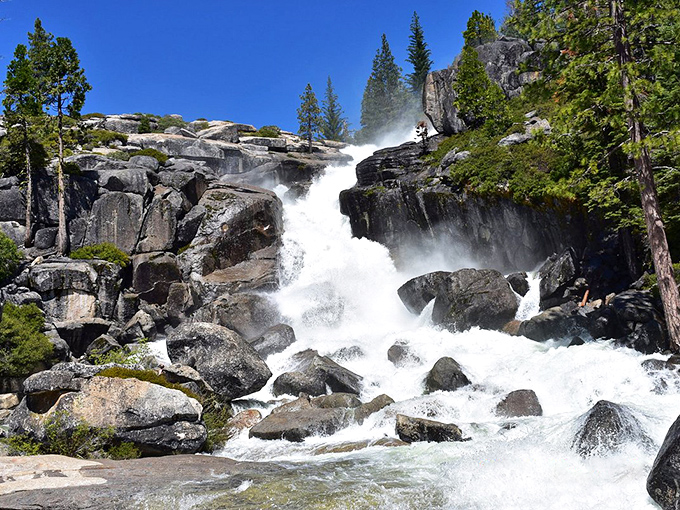 Nature's own water feature puts your neighbor's backyard fountain to shame. These falls remind you that California's true wealth isn't gold – it's natural beauty.