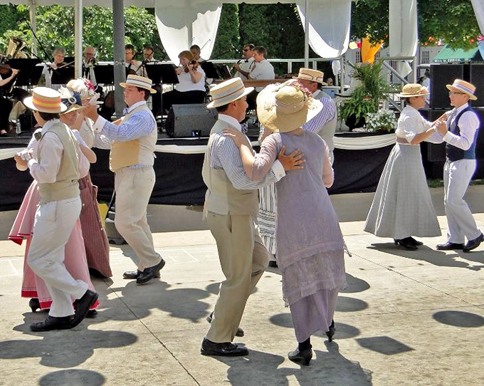 Period costumes and traditional dances bring history to vibrant life during one of Sutter Creek's many community celebrations.