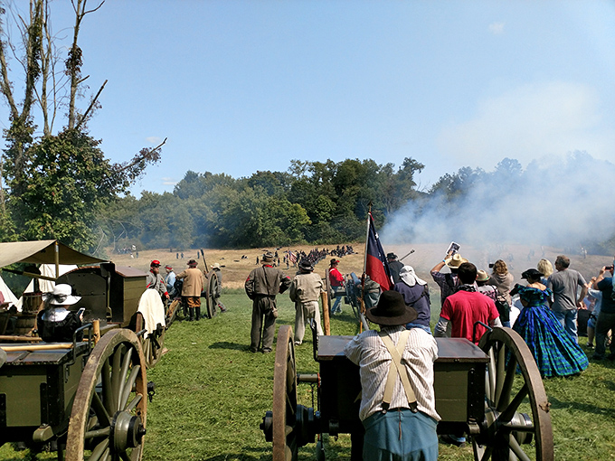 Historical reenactments bring the past to life with cannon smoke and period costumes that smell authentically rustic.