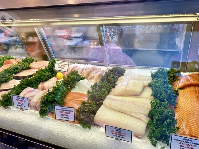 Fresh catch on display like jewels in a case. The fish market side of Malibu Seafood proves that sometimes the best souvenirs are edible.