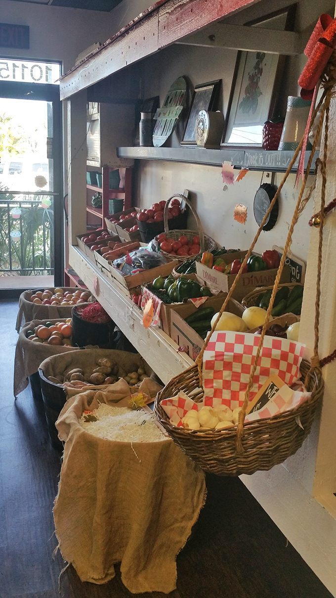 The produce section transforms shopping into a treasure hunt, with fruits and vegetables arranged like jewels in a market-fresh display.
