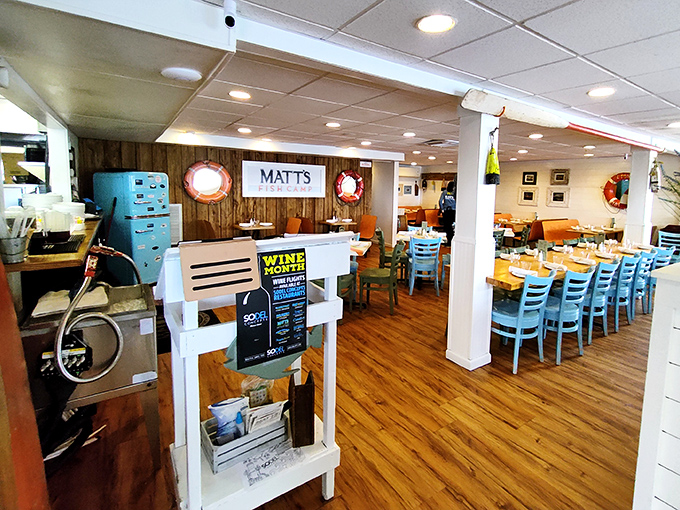 The heart of the operation&mdash;where reservations are made, takeout is gathered, and seafood dreams begin their journey to reality.