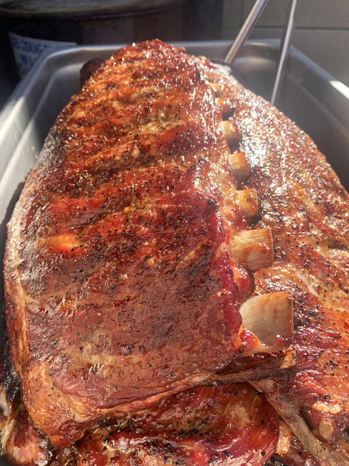 The full slab&mdash;barbecue's version of "go big or go home." That bark is the result of time, patience, and someone who understands the poetry of smoke.