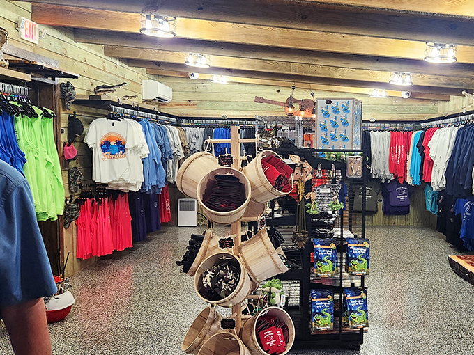 The gift shop ensures you'll remember your Cherry Pocket experience long after the taste of seafood has faded from your palate.