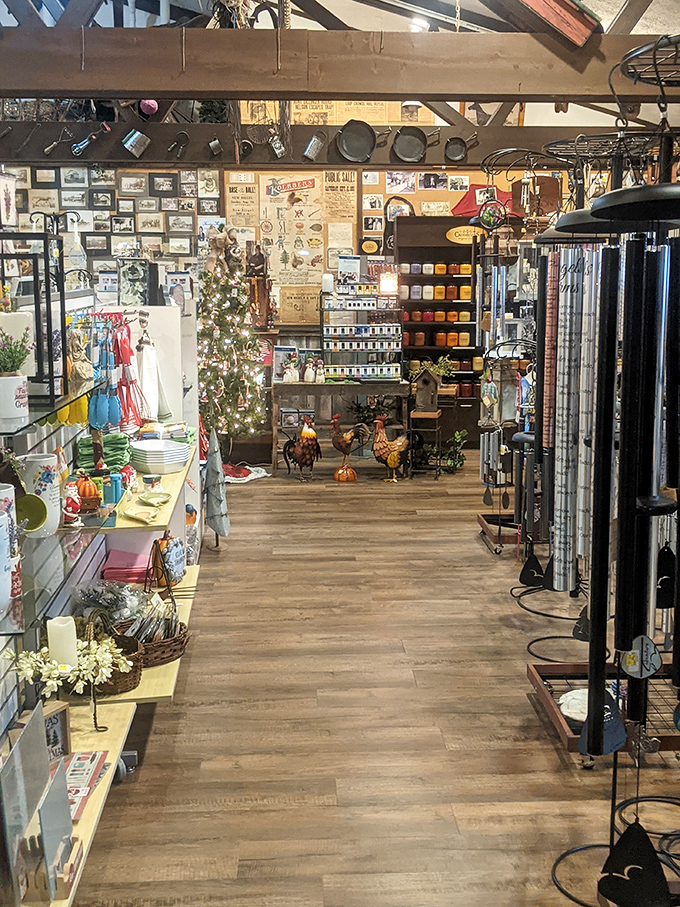 The gift shop feels like stepping into your grandmother's attic&mdash;if your grandmother collected roosters, vintage signs, and every kitchen gadget known to mankind.