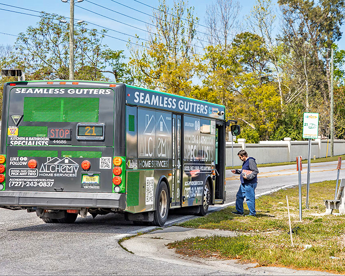 Even the service vehicles in Hudson look like they're on island time. 