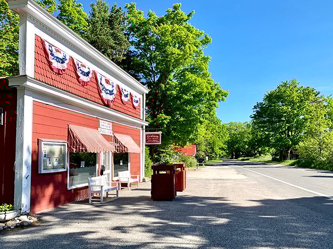 The Good Hart General Store stands as a cheerful landmark, offering provisions and local flavor since long before GPS existed.