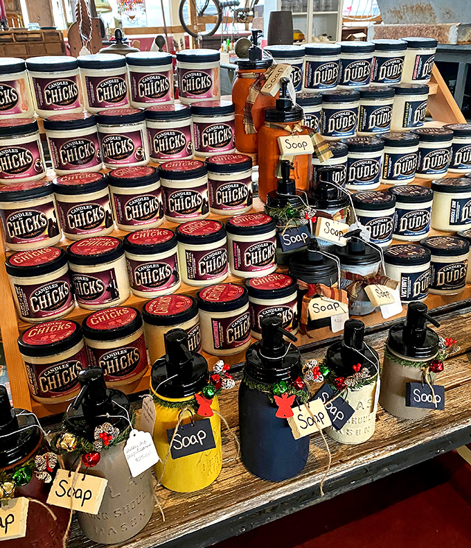 Modern artisanal meets vintage aesthetic. These "Chicks" and "Dudes" soaps would make perfect gifts for the clean freak in your life.